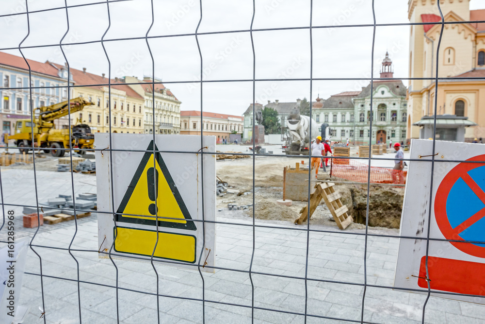 Restricted area, for the authorized personnel only. Construction site ...