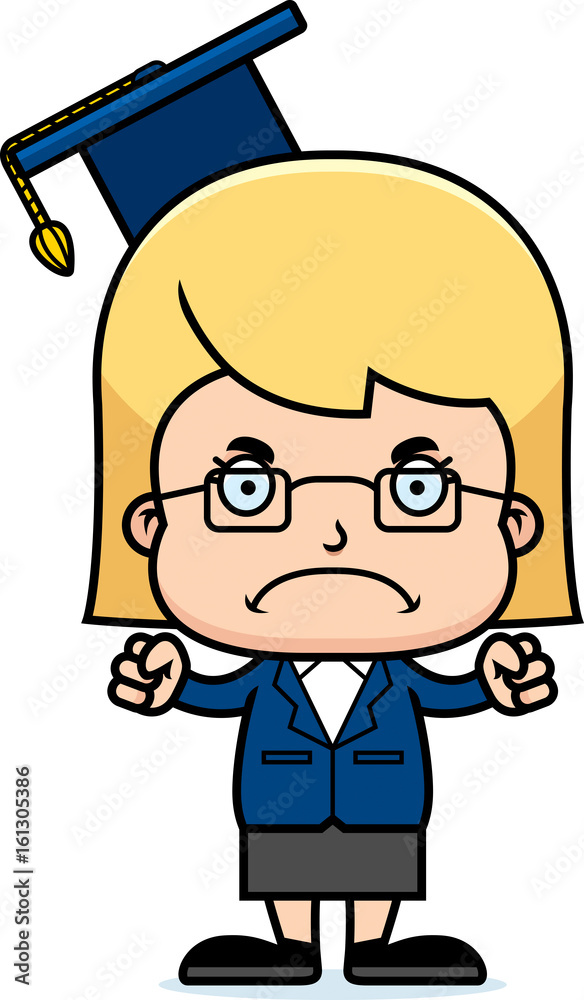 Angry Girl Teacher Cartoon