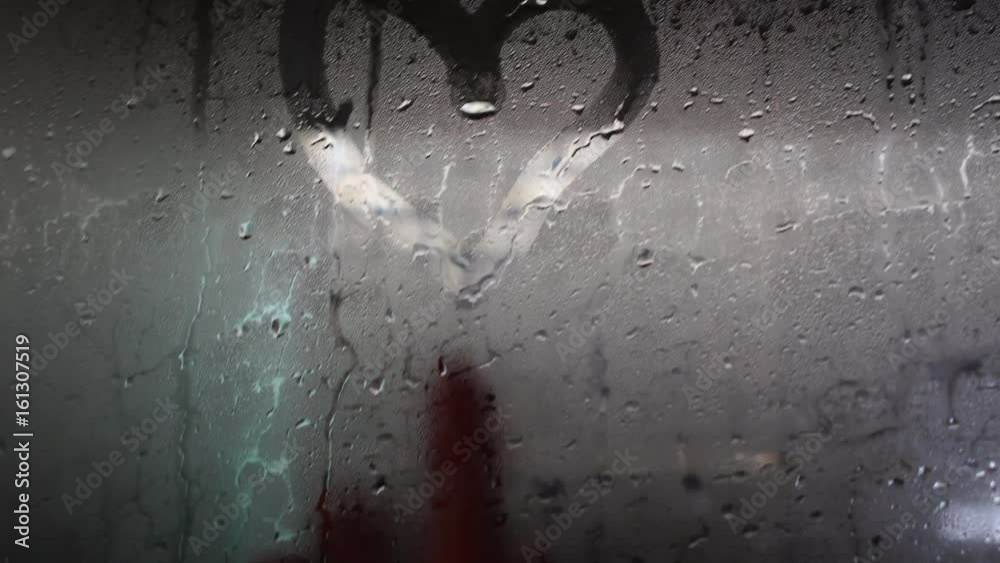 Hand Drawing a Heart on a Foggy Mirror Stock Video | Adobe Stock