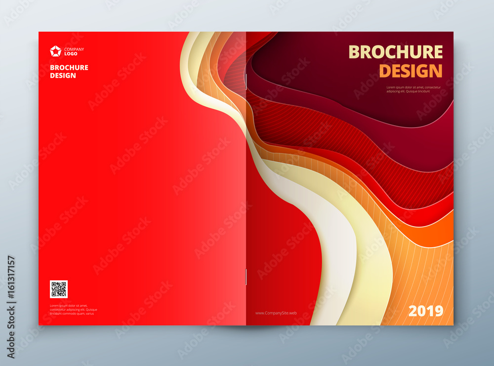 Catalog cover design. Paper carve abstract cover for brochure flyer ...