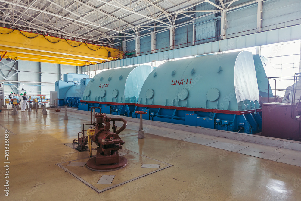 Turbo generator with hydrogen cooling at the machinery room of Nuclear ...
