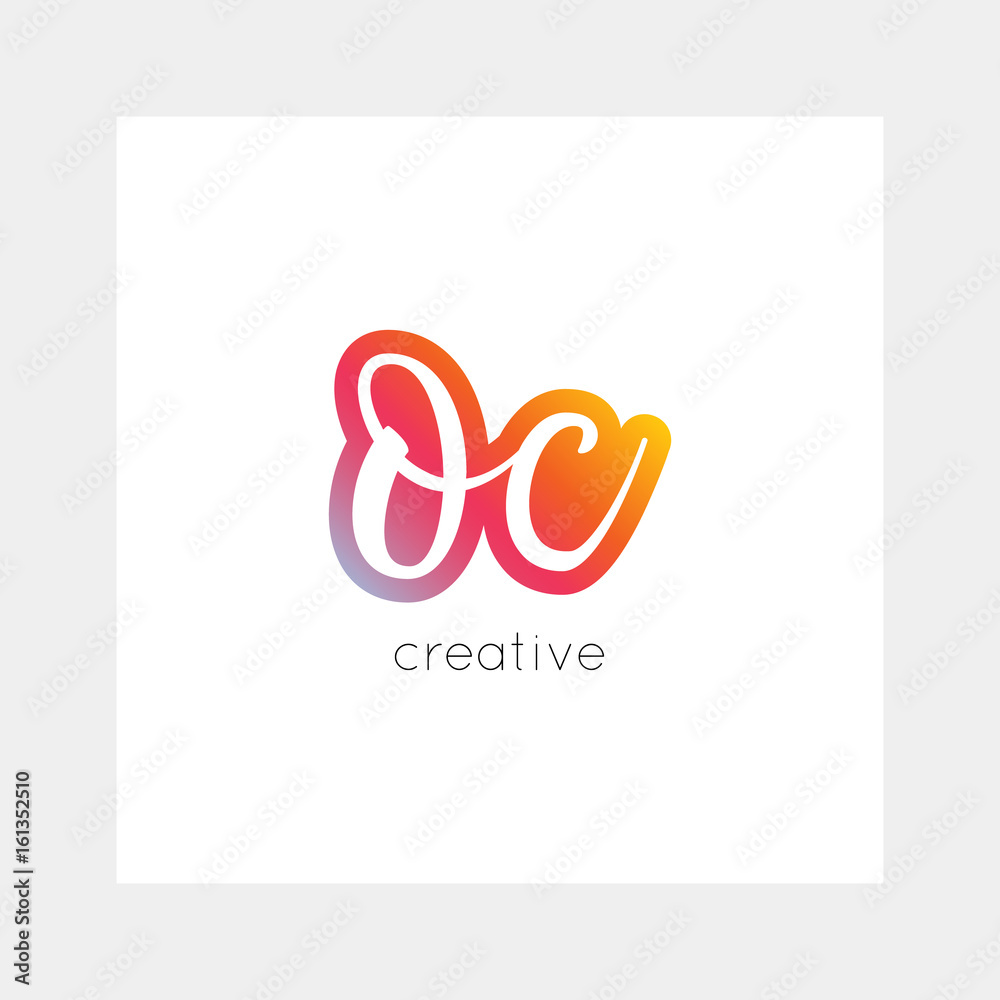 OC logo, vector. Useful as branding, app icon, alphabet combination ...