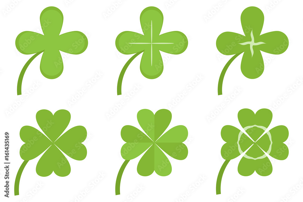 Four-leaf clover, a set of clovers, a symbol of luck Stock Vector ...