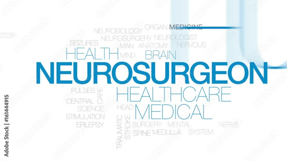 Neurosurgeon animated word cloud, text design animation. Kinetic ...