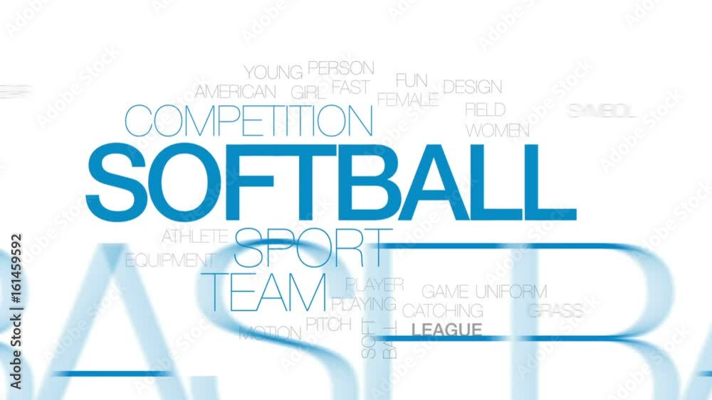 Softball animated word cloud, text design animation. Kinetic typography ...