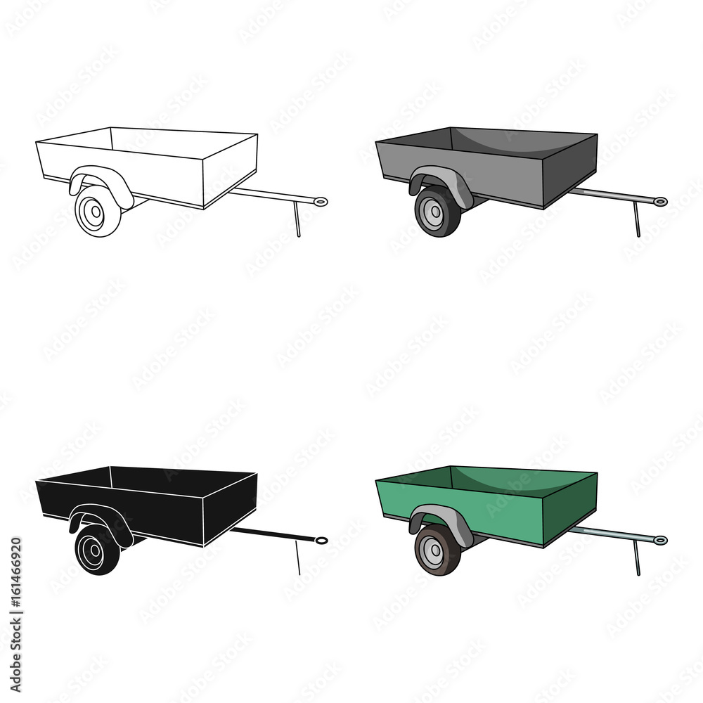 Trailer with sides for the car.Car single icon in cartoon style vector ...