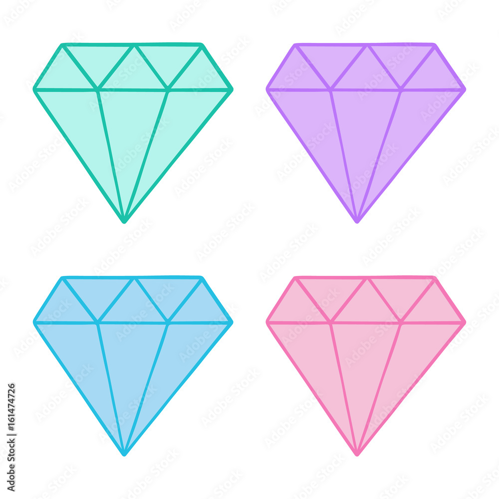 Diamonds Drawing Colorful