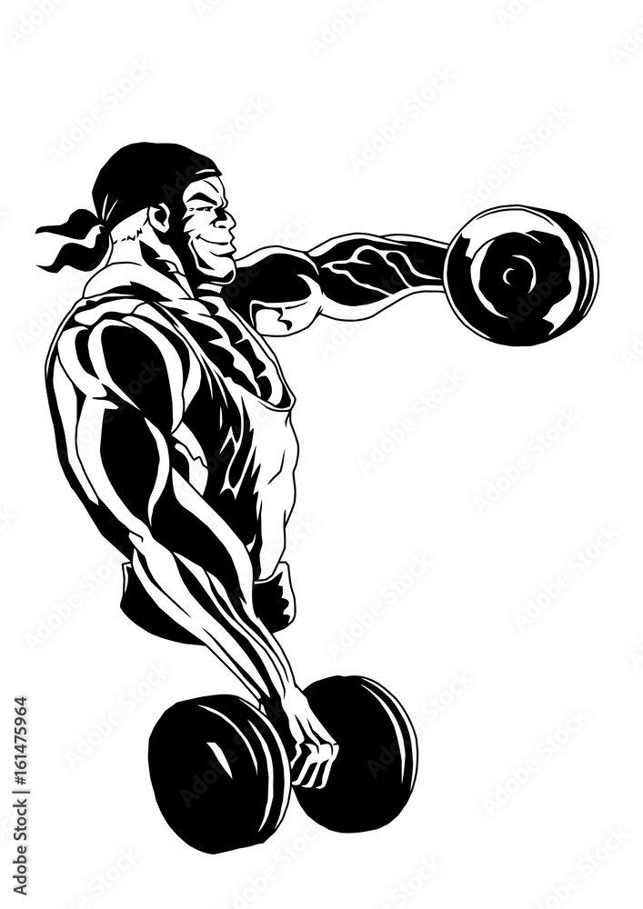 strong bodybuilder workout,vector,illustration,logo Stock Vector ...