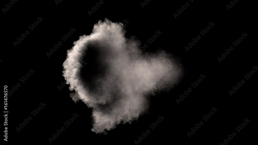 Vidéo Stock Middle size smoke puff in backlight/ dust puff (with alpha ...