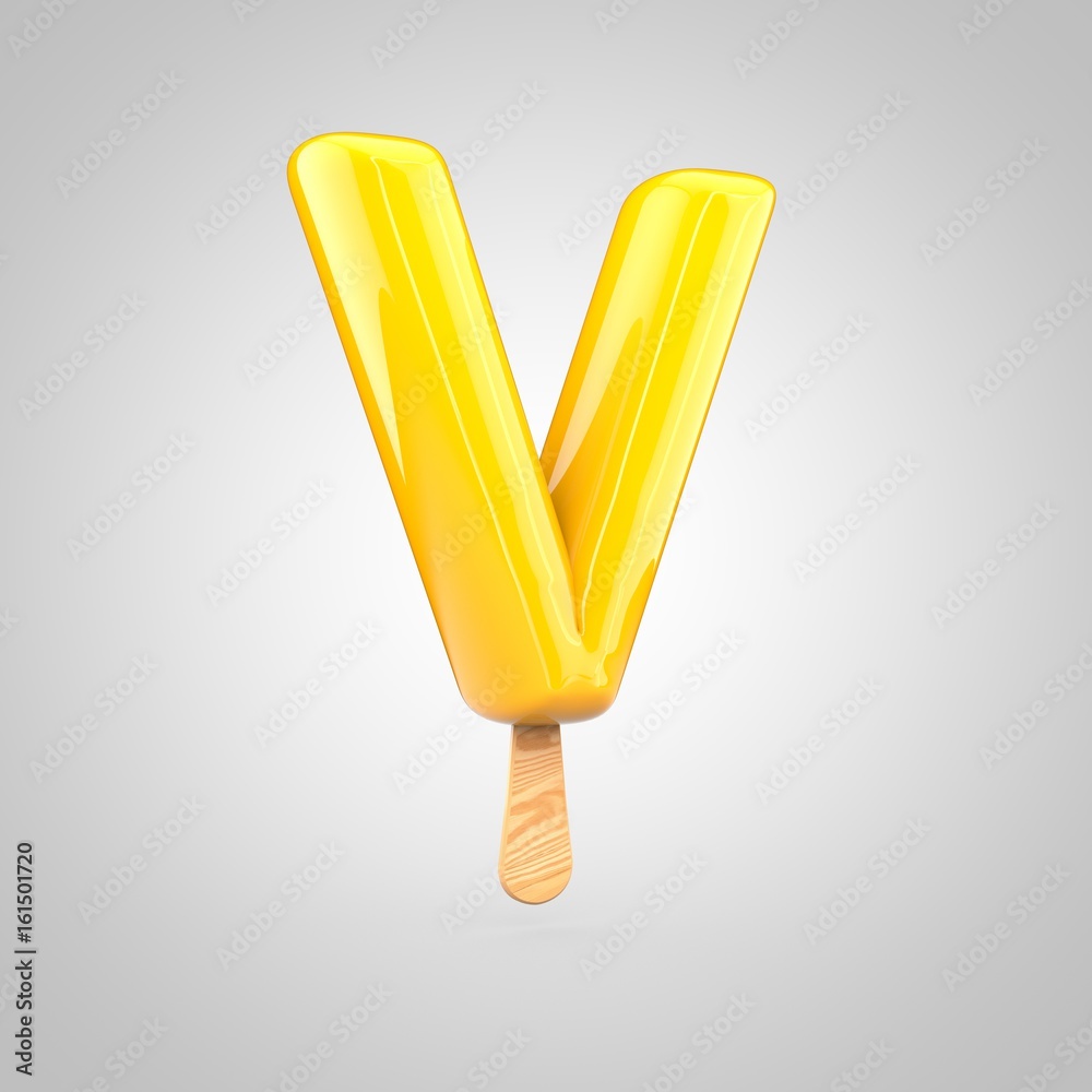 Ice cream letter V uppercase isolated on white background Stock ...