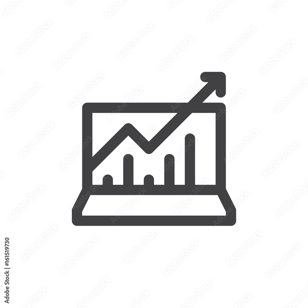 Statistics charts line icon, outline vector sign, linear style ...