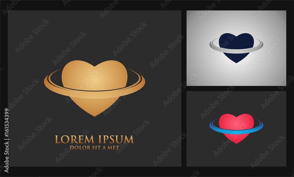 circle heart connection logo Stock Vector | Adobe Stock