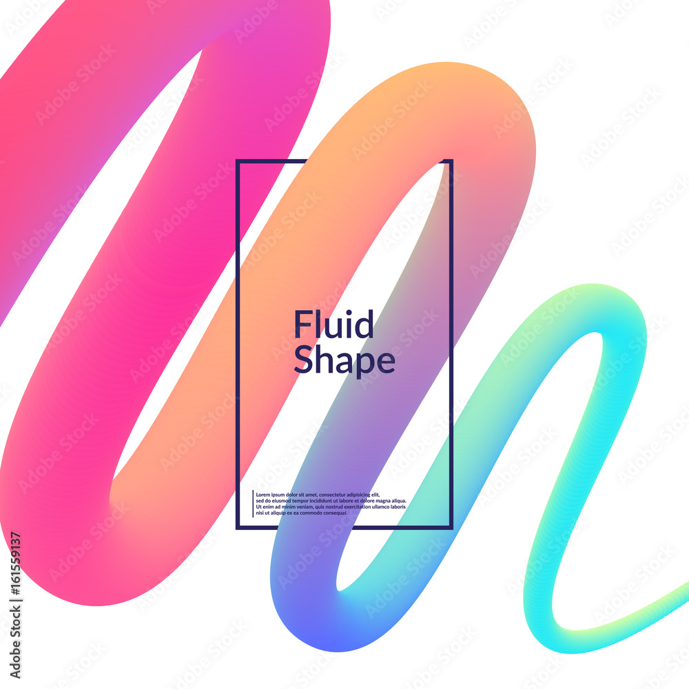 Fluid color background. Liquid color shape on white background. Eps10 ...