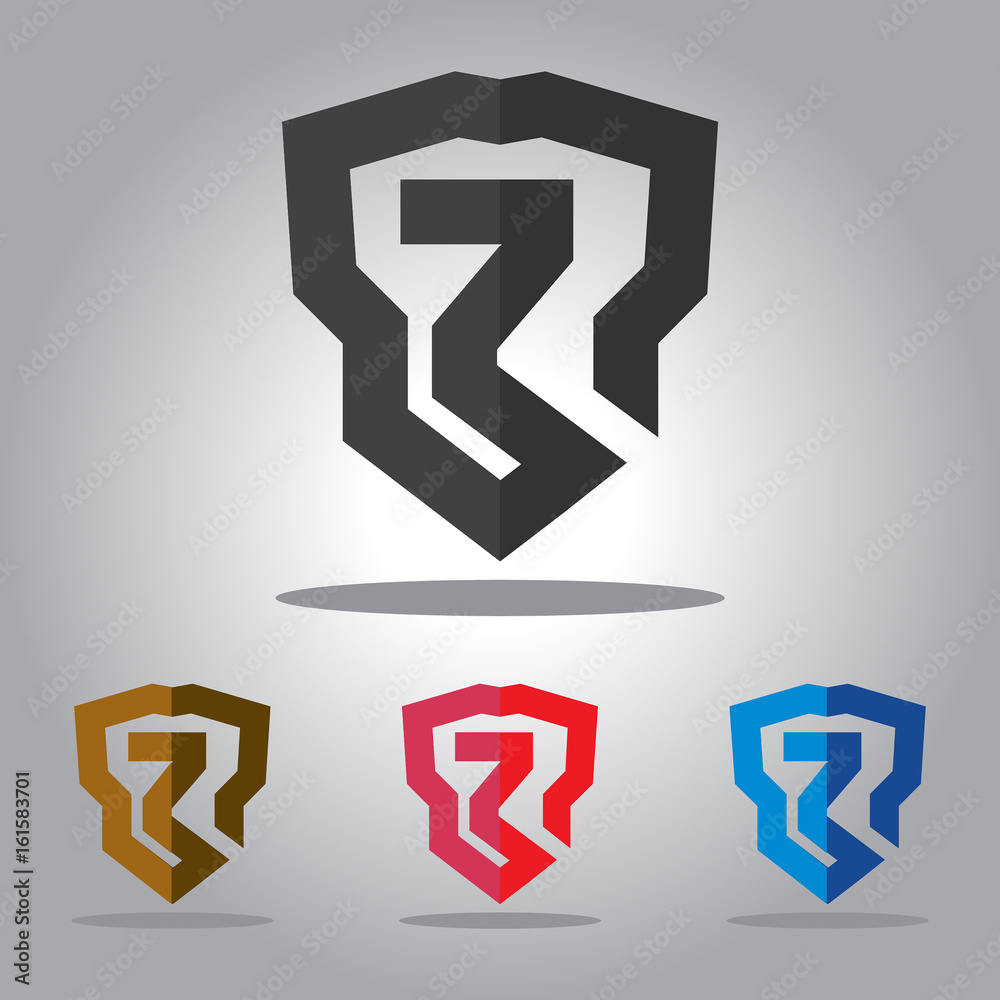 abstrack vector logo design tempelate shield Stock Vector | Adobe Stock