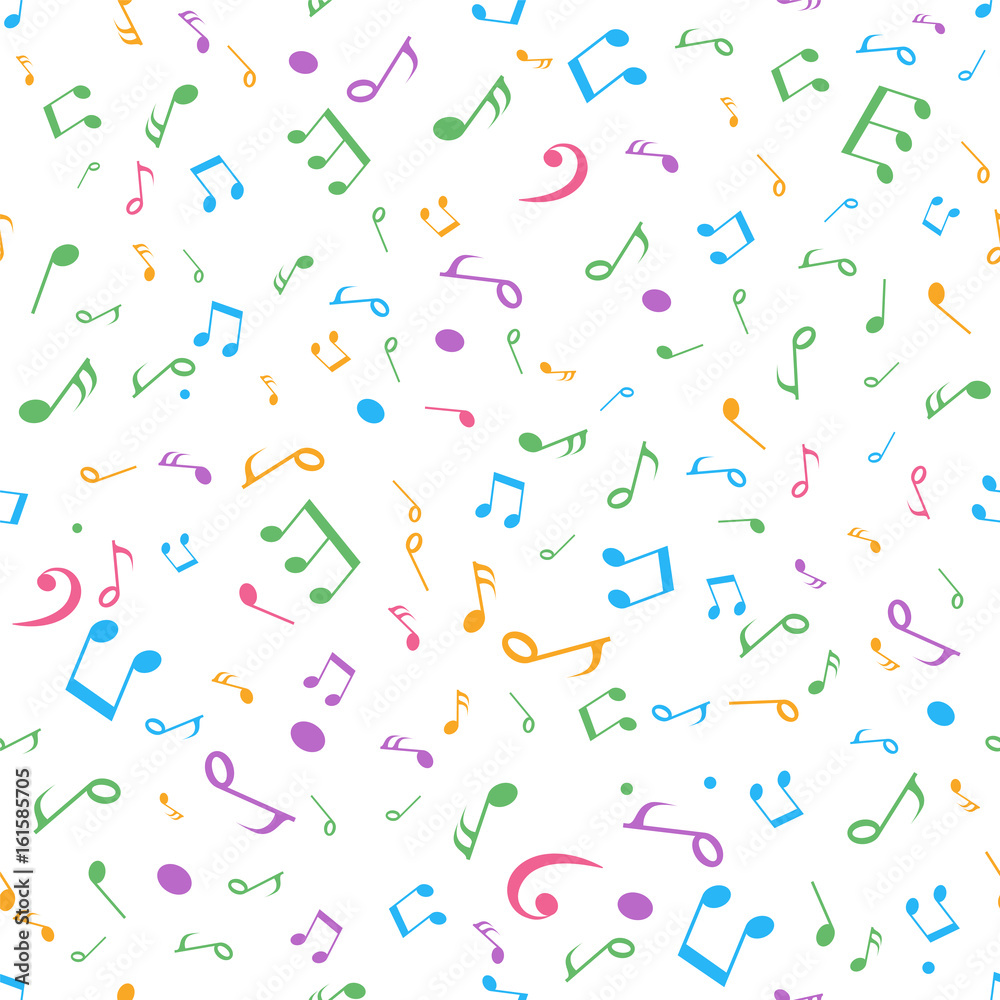 Seamless pattern from musical notes. Vector illustration Stock Vector ...