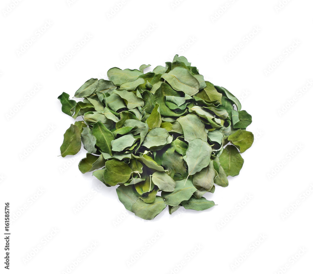 pile of dry moringa leaves isolated on white background Stock Photo ...
