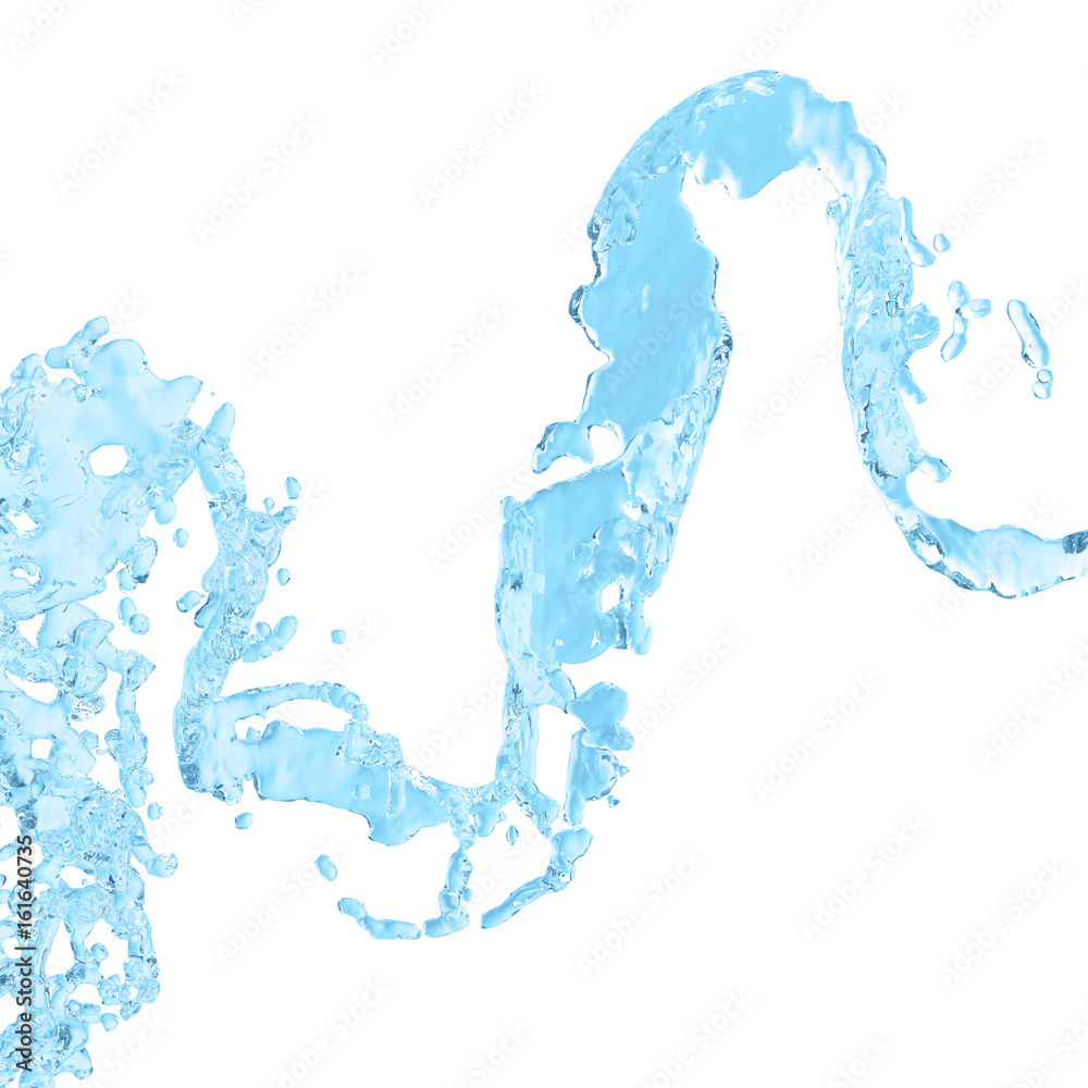 Water spiral jet, brown splash, liquid wave, splashing loops, curvy ...