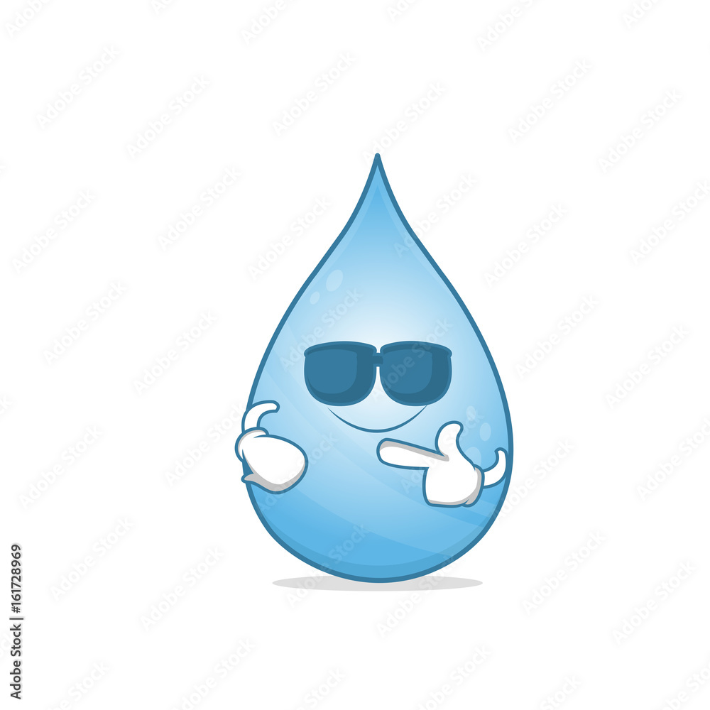 Super cool water cartoon character vector Stock Vector | Adobe Stock