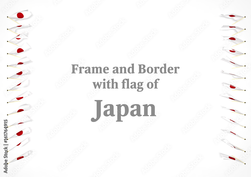 Frame and border with flag of Japan. 3d illustration Stock Illustration ...
