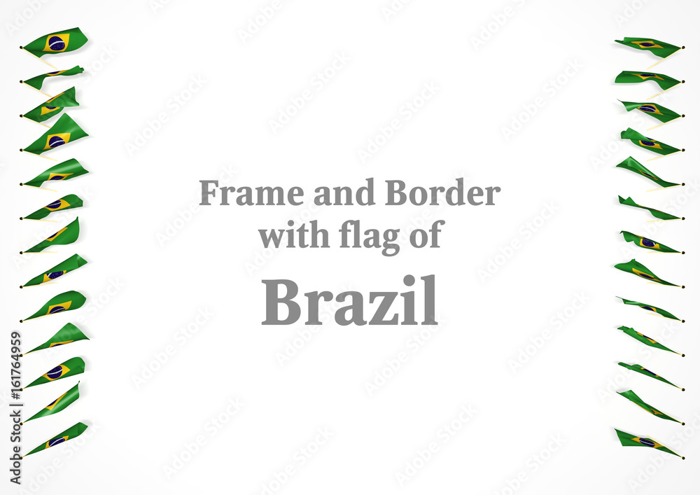 Frame and border with flag of Brazil. 3d illustration Stock ...