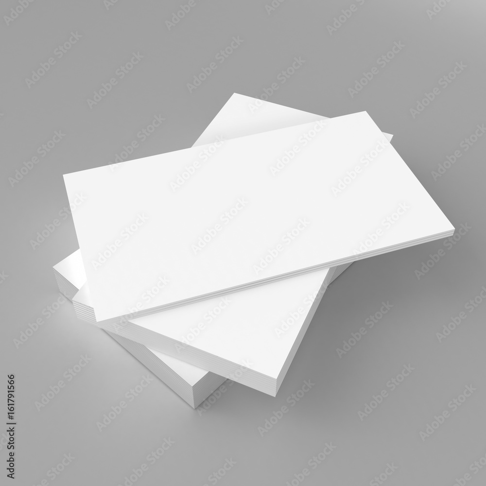 Blank white 3d visiting card template 3d render illustration for mock ...
