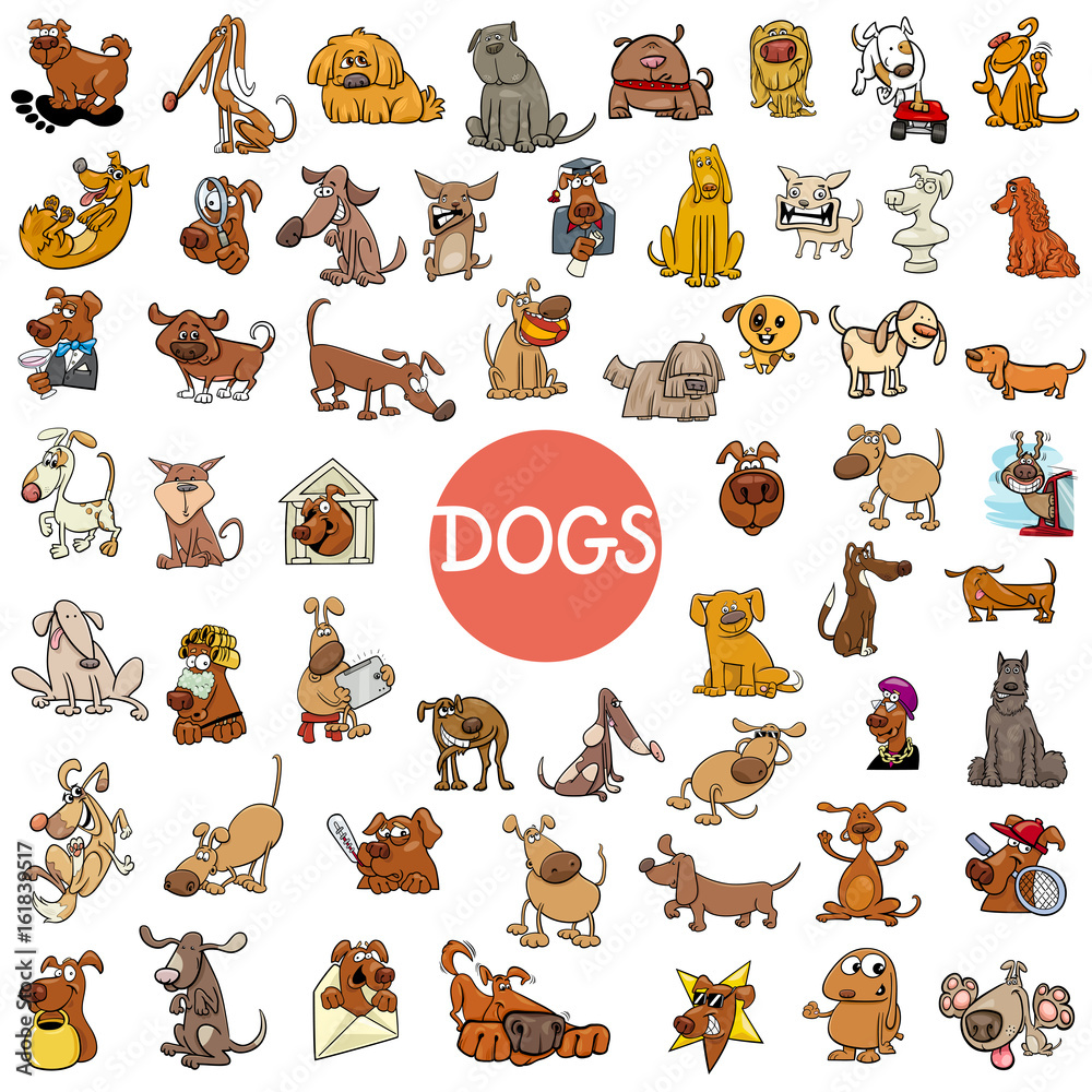 cartoon dog characters large set Stock Vector | Adobe Stock