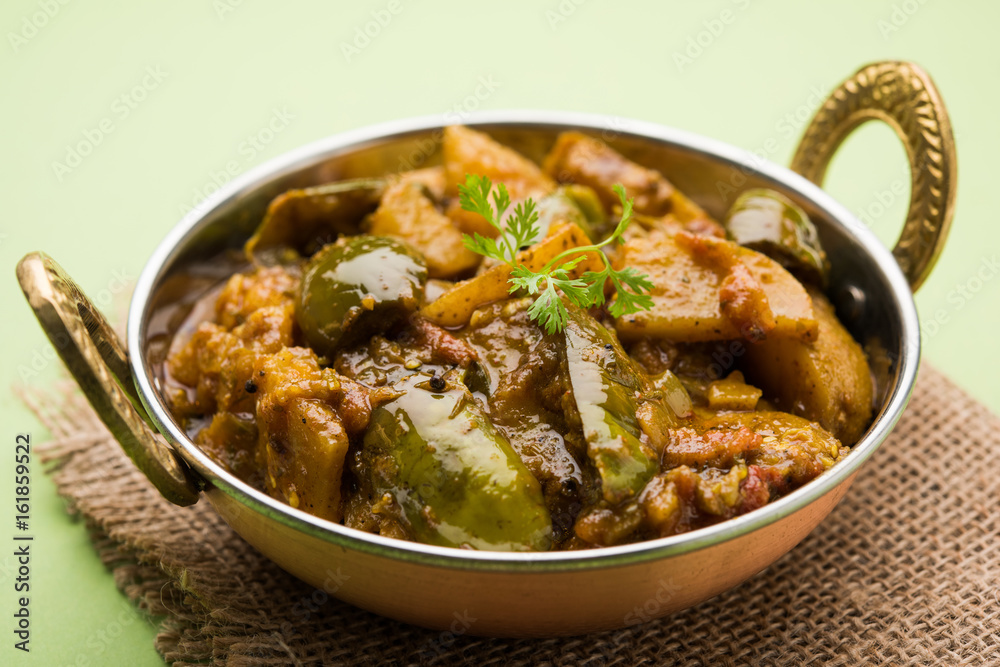 Indian baingan or baigan and aalu sabzi / Aloo Baingan Recipe / indian ...