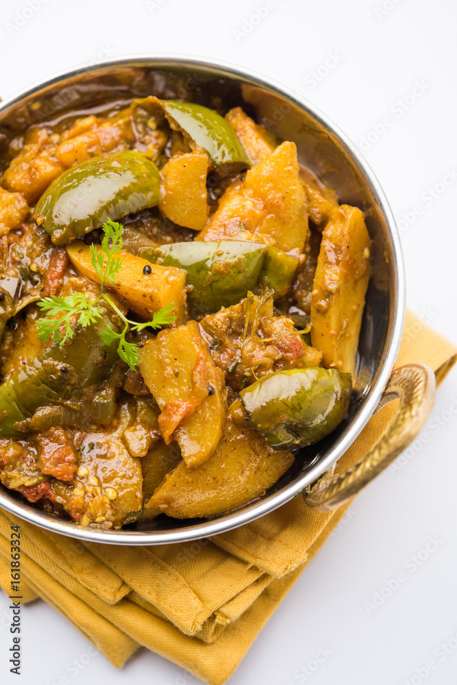 Indian baingan or baigan and aalu sabzi / Aloo Baingan Recipe / indian ...