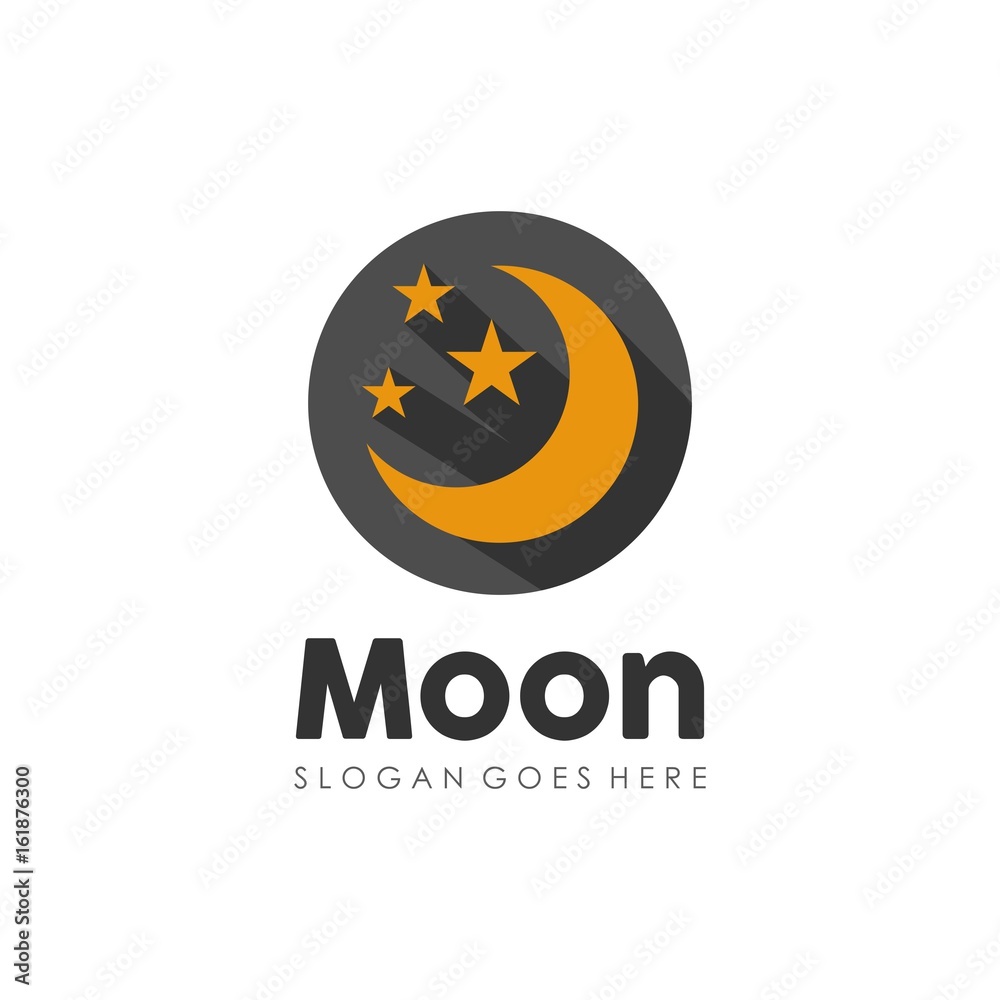 Islamic crescent moon logo design vector Stock Vector | Adobe Stock
