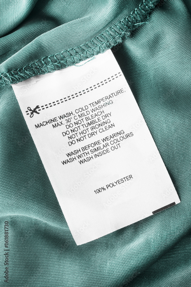 Washing instructions label Stock Photo | Adobe Stock