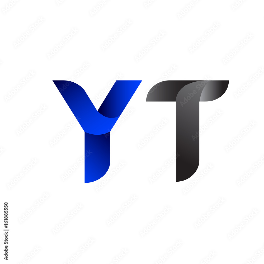 Modern Simple Initial Logo Vector Blue Grey yt Stock Vector | Adobe Stock