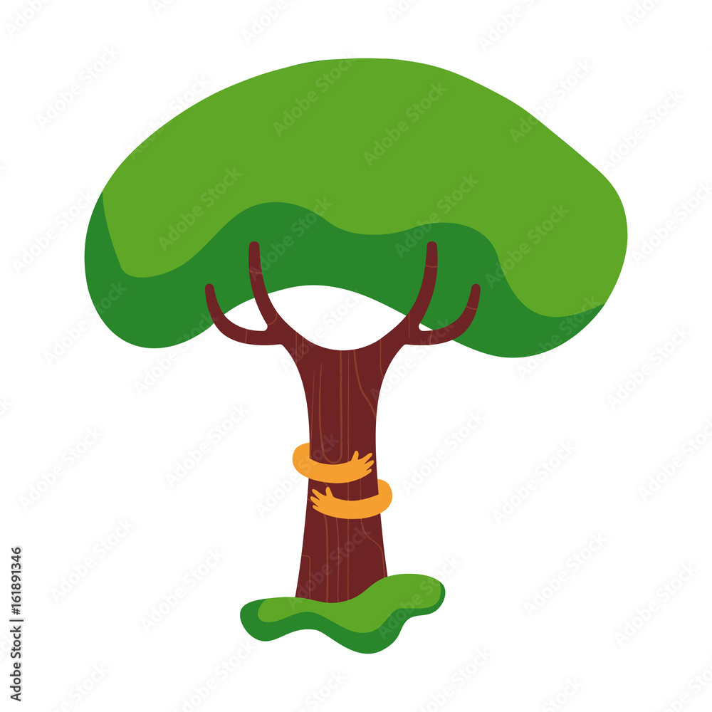 Tree hug concept illustration of green nature love Stock Vector | Adobe ...