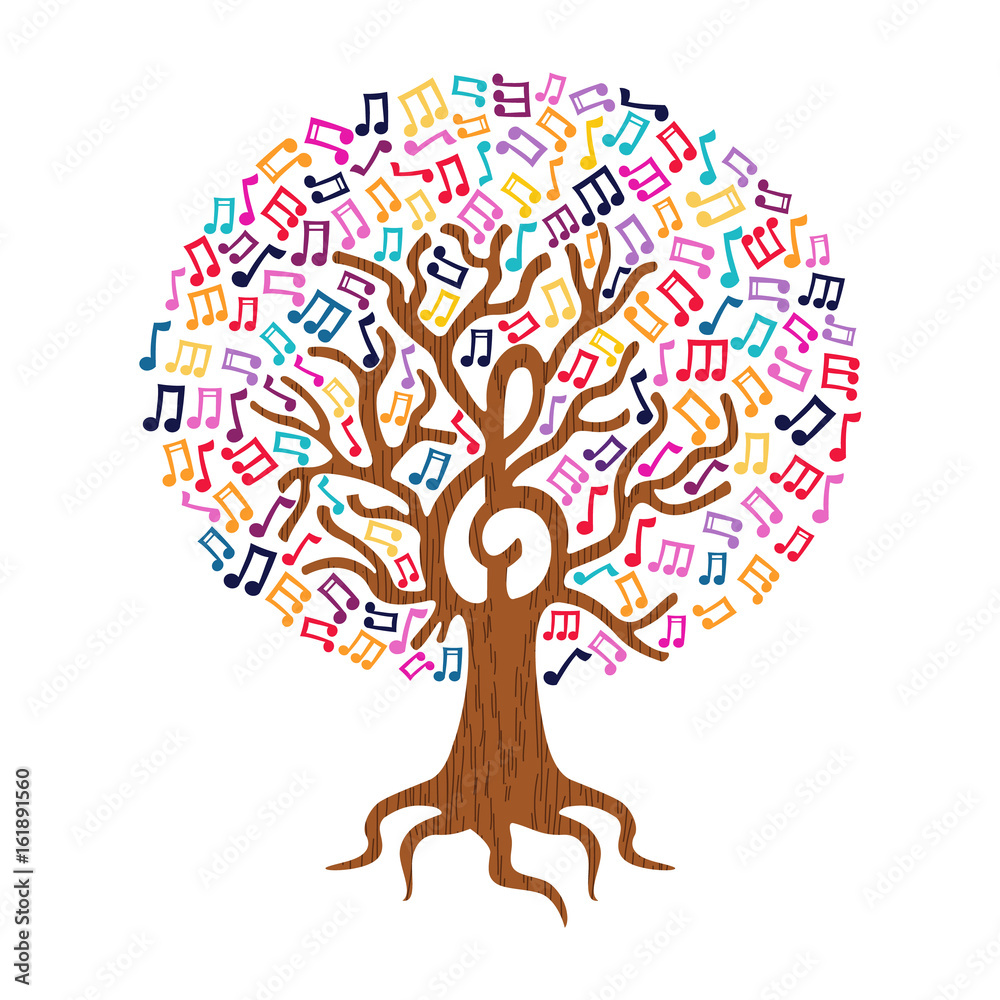 Music note tree concept nature care illustration Stock Vector | Adobe Stock