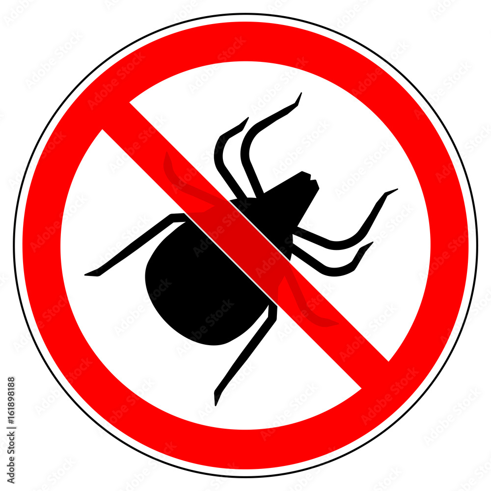 srr222 SignRoundRed - german - Verbotszeichen: Insekt - Zecke / Zecken ...