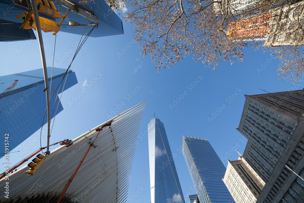 Freedom Tower / One World Trade Center and surrounding buildings Stock ...