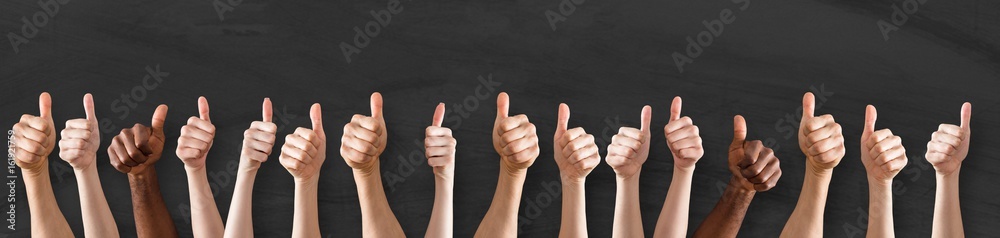Row Of Hands Showing Thumb Up Sign Stock Photo | Adobe Stock
