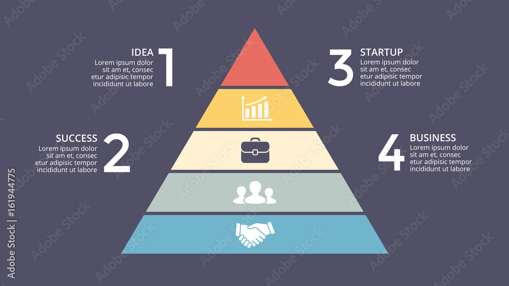 Vector pyramid arrows infographic, growth diagram chart, performance ...