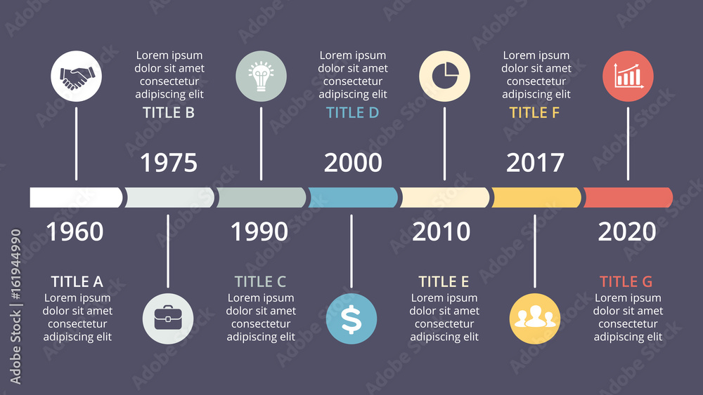 Vector circle timeline infographic, cycle diagram, years graph ...