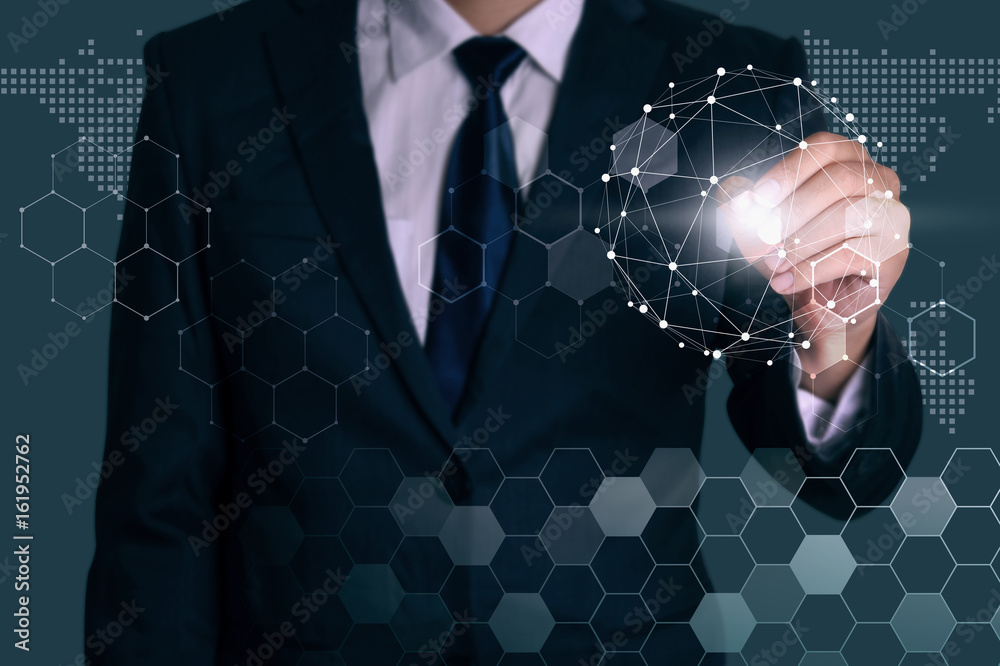 Businessman hand touching network connection, Business tecnology Stock ... Businessman hand touching network connection, Business tecnology Stock ...