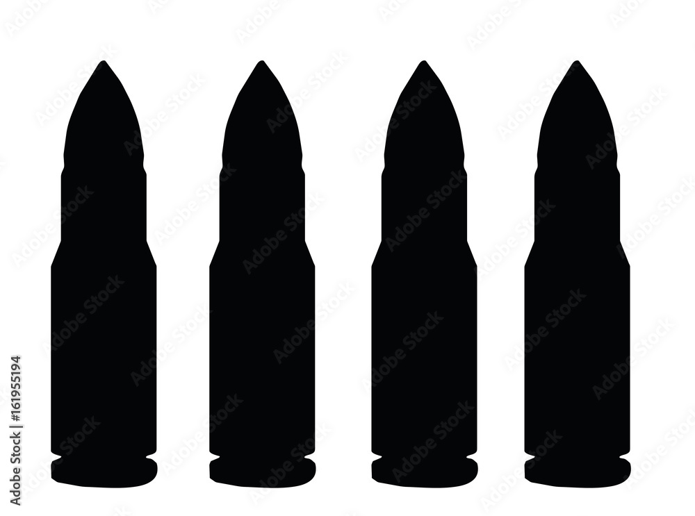 Bullets silhouette on white background Stock Vector | Adobe Stock