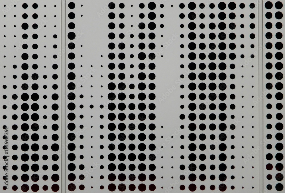 grey metal cladding with circular design Stock Photo | Adobe Stock