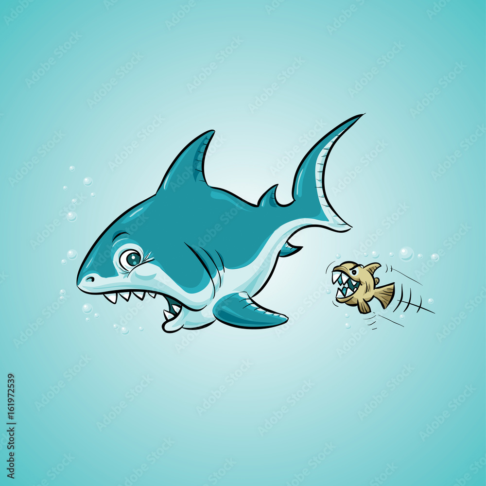 Shark Eating Fish Clipart Cartoon