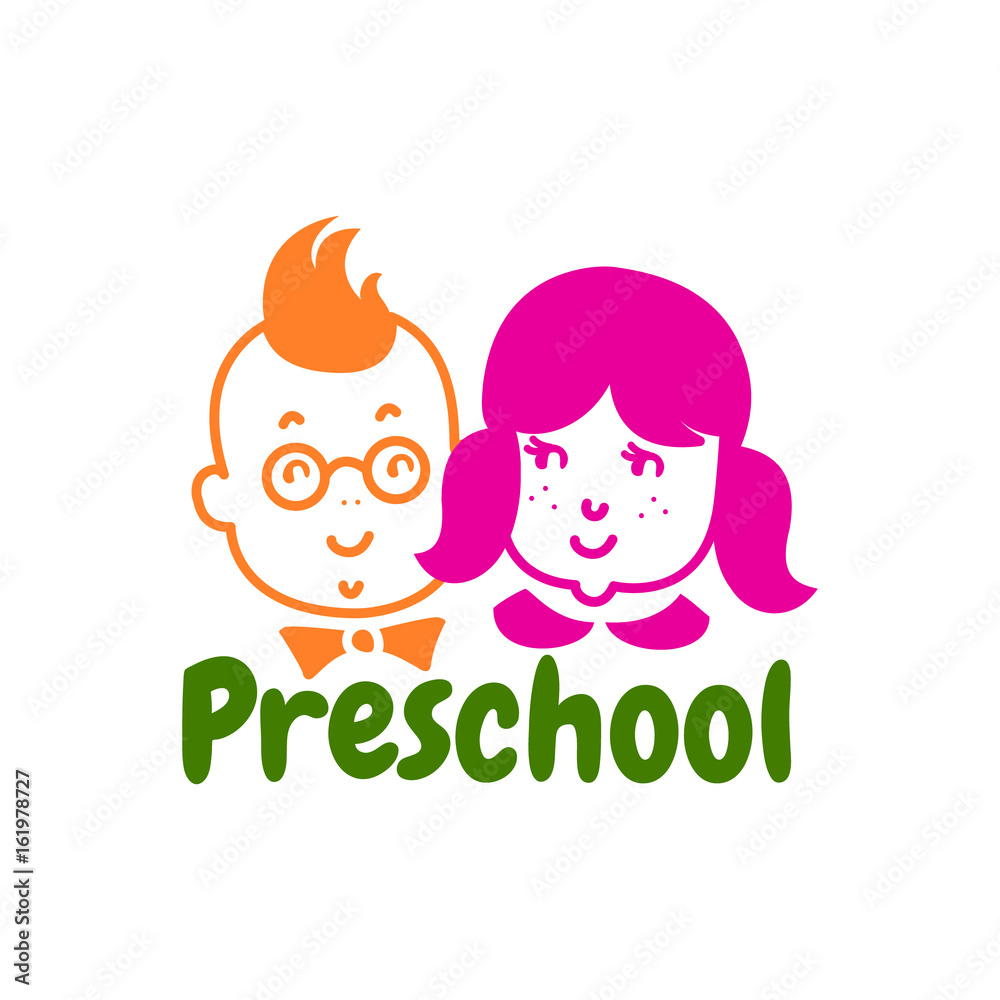 Preschool logo design. Children studio logotype concept. EPS 10 vector ...