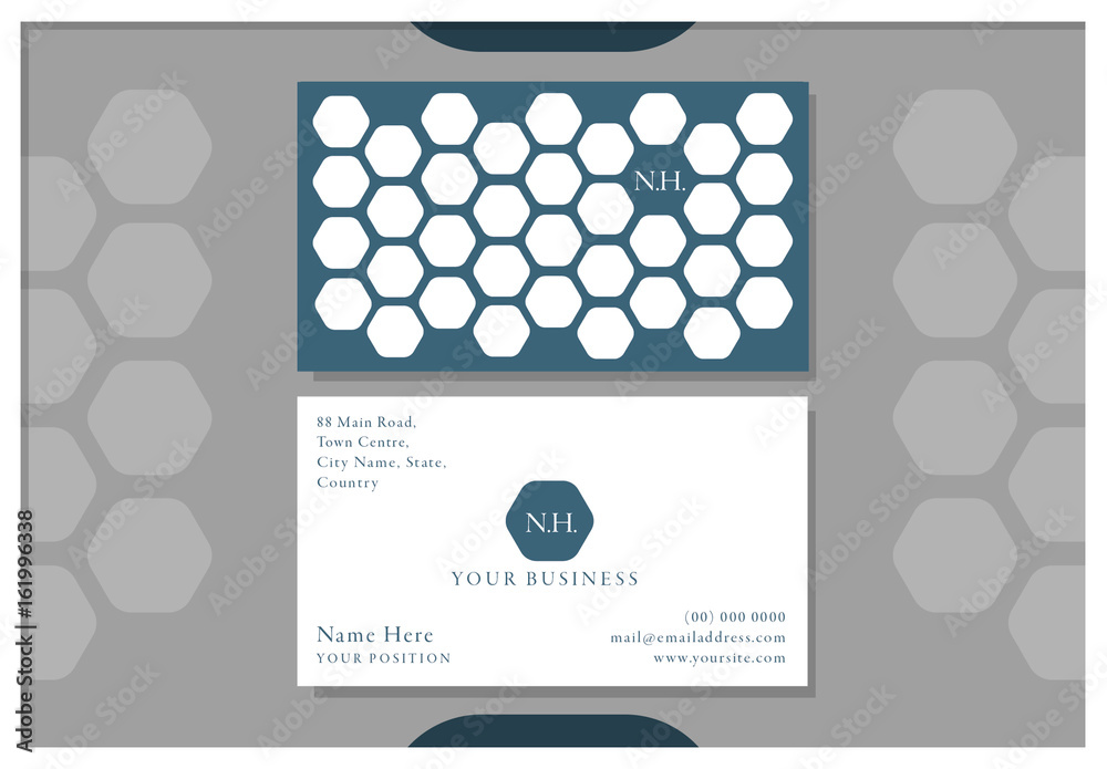 Honeycomb Pattern Business Card Layout Stock Template | Adobe Stock