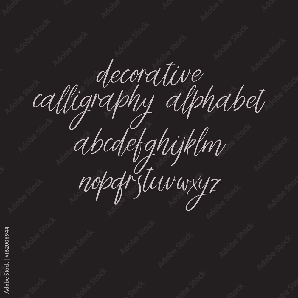 Exclusive Custom Alphabet. Handwritten font. Modern calligraphy. Vector ...