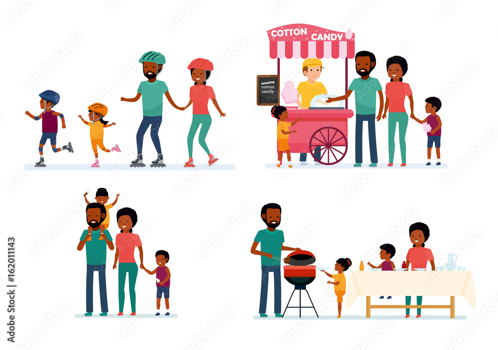African American Family Picnic Clipart