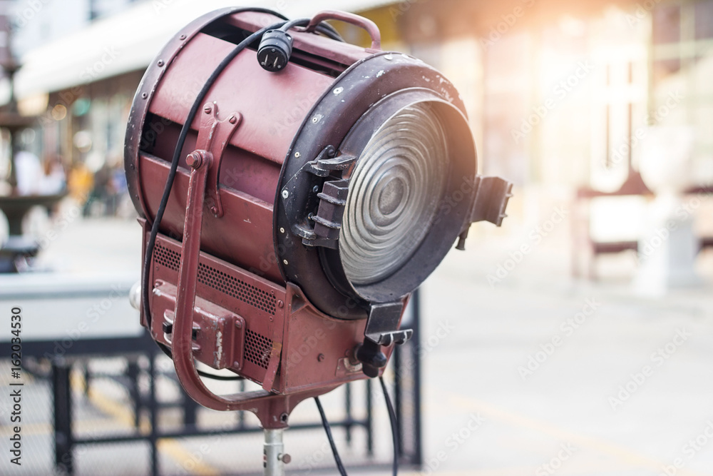 Vintage movie light on set background Stock Photo | Adobe Stock