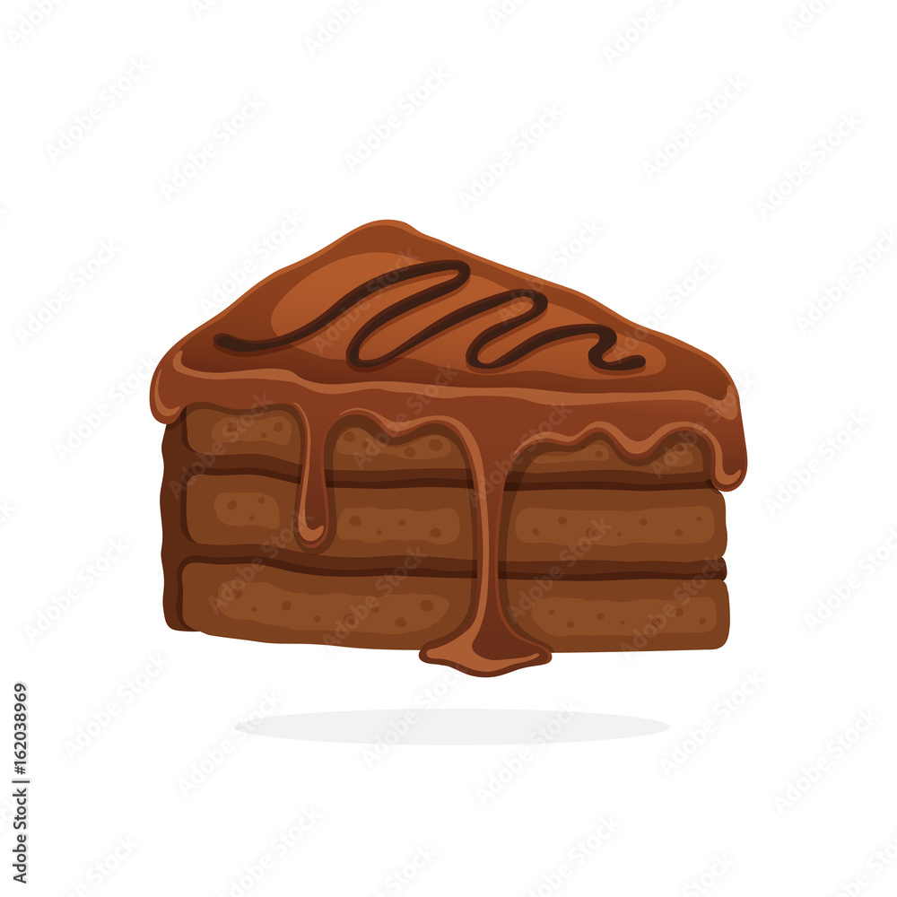 Chocolate Cake Slice Cartoon