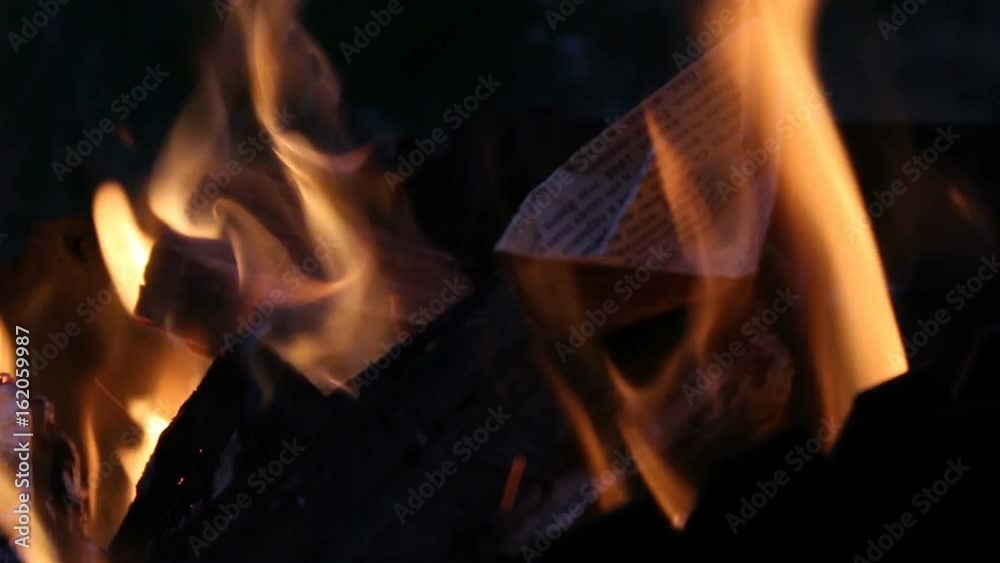 Close Up Of Paper Burning In Flame Stock Video | Adobe Stock