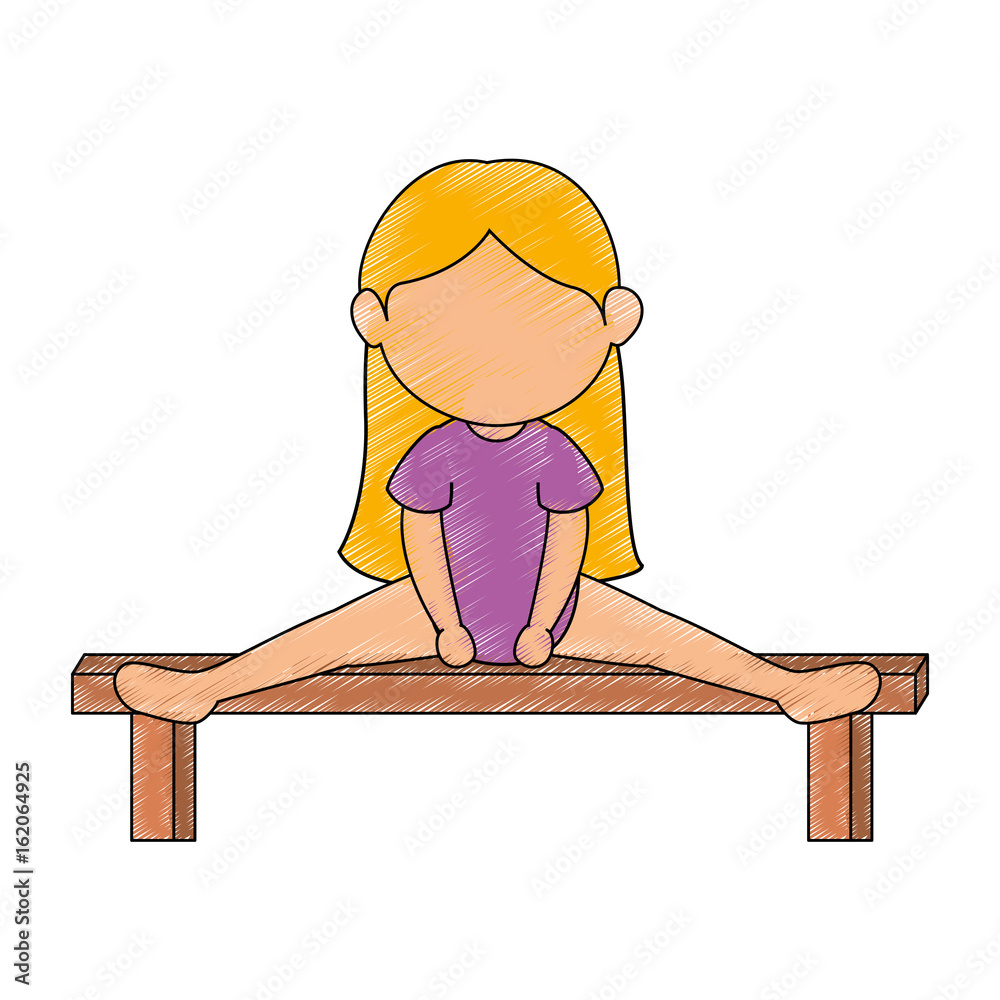 avatar Gymnast girl icon over white background colorful design vector ...